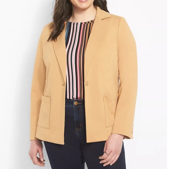 Lane Bryant | Jackets & Coats | Ponte One Button Blazer With Patch Pockets | Poshmark